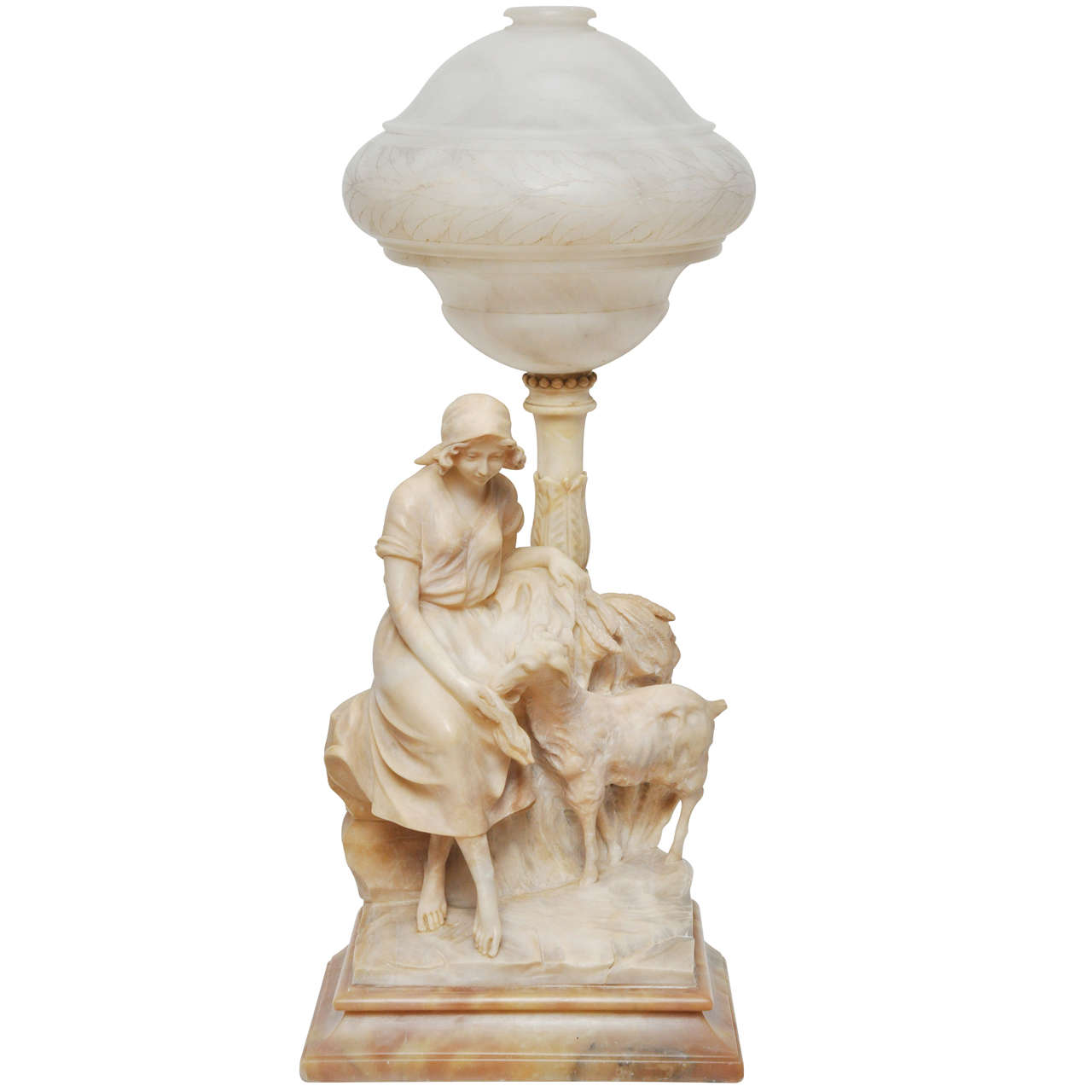 Neoclassical Alabaster Sculpture Lamp at 1stDibs | alabaster sculptures