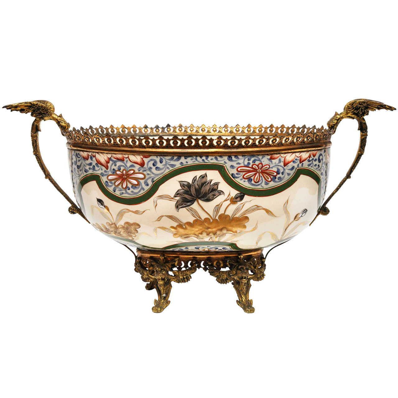 French Antique Porcelain and Gilt Bronze Center Bowl For Sale at ...