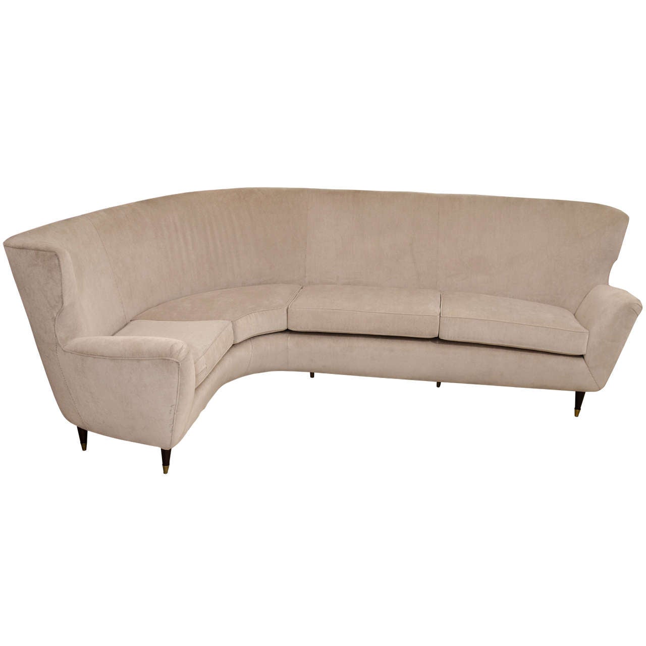 Curvy "L" shaped modern sofa at 1stDibs