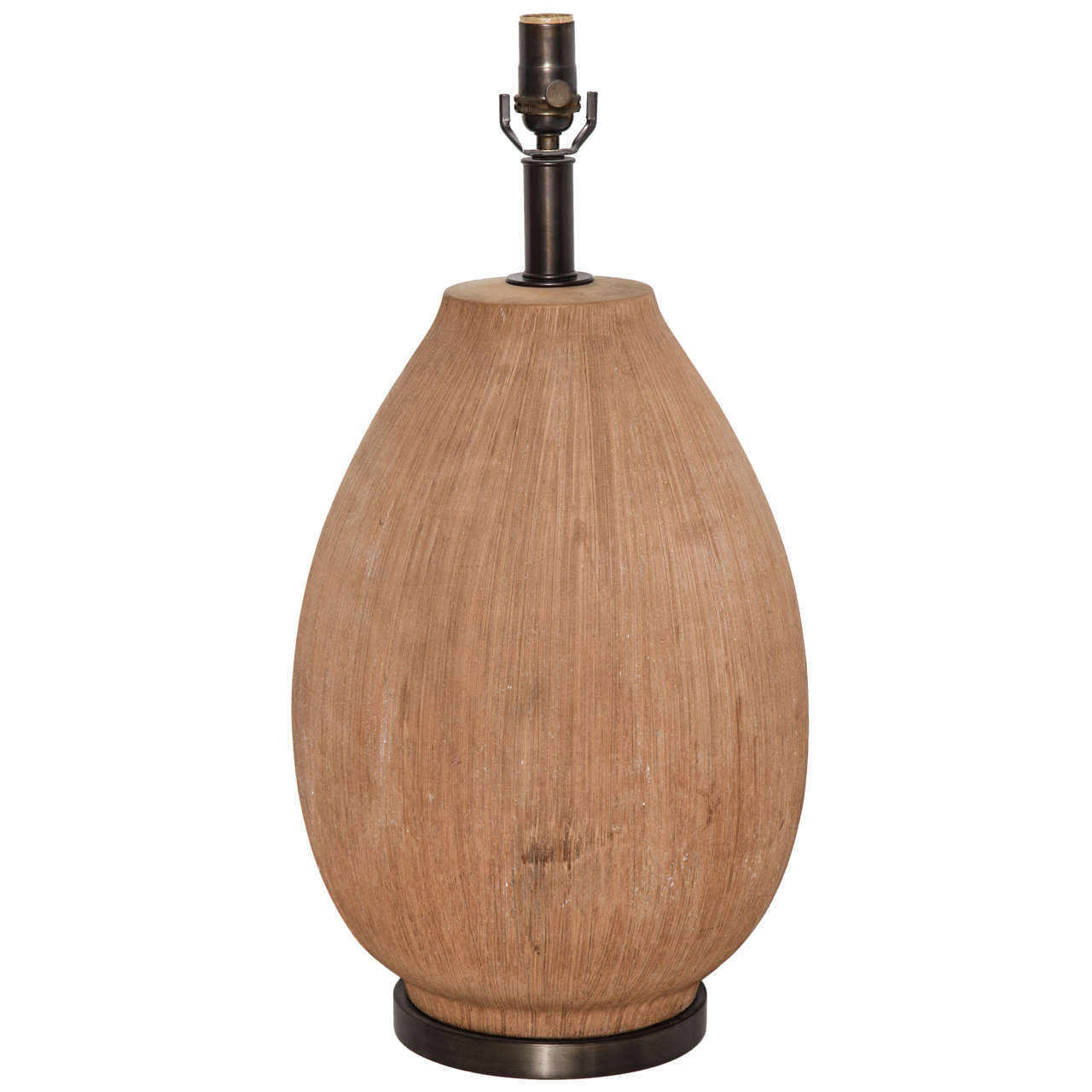 Terracotta Lamp on Bronze Base at 1stDibs