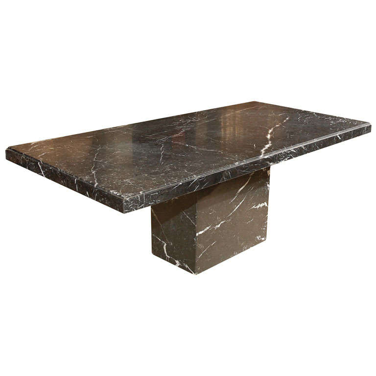 Black Marble Dining Table at 1stDibs