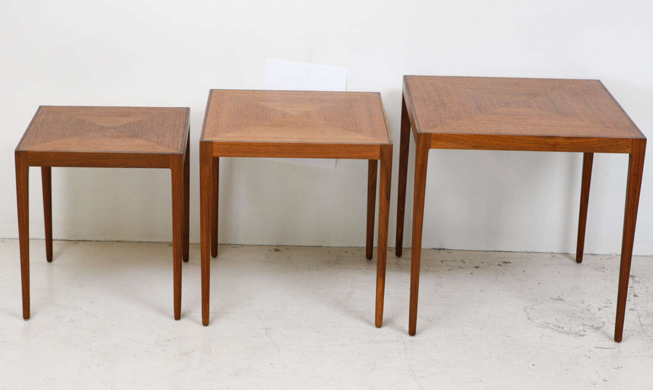 Set of Walnut Nesting Tables for Directional at 1stDibs