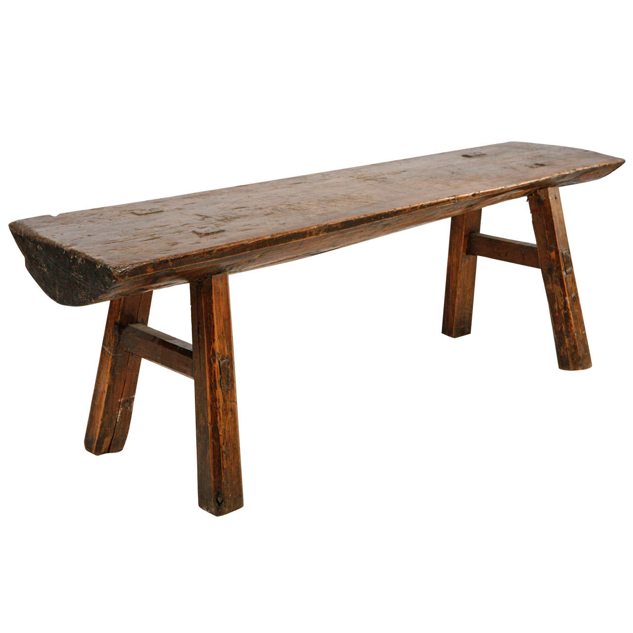 Early 20th Century Primitive Rustic Bench at 1stDibs