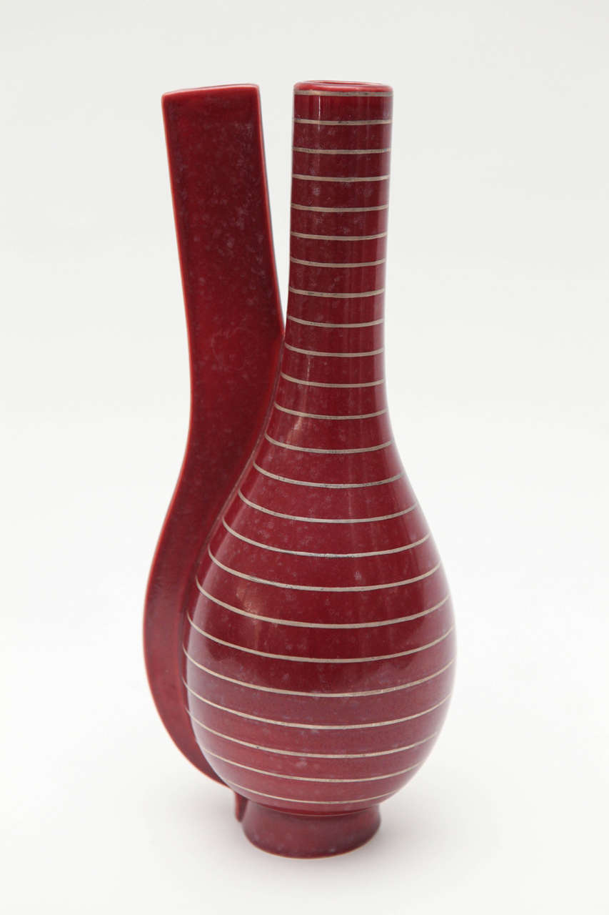 "Argenta" Split Vase by Wilhelm Kage for Gustavsberg at 1stDibs