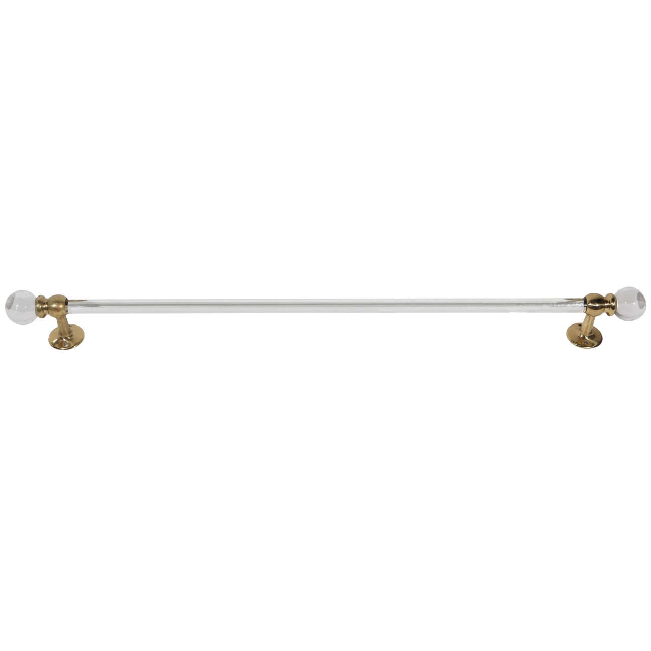 Glass Towel Bars with Brass and Round Glass Ends For Sale at 1stDibs