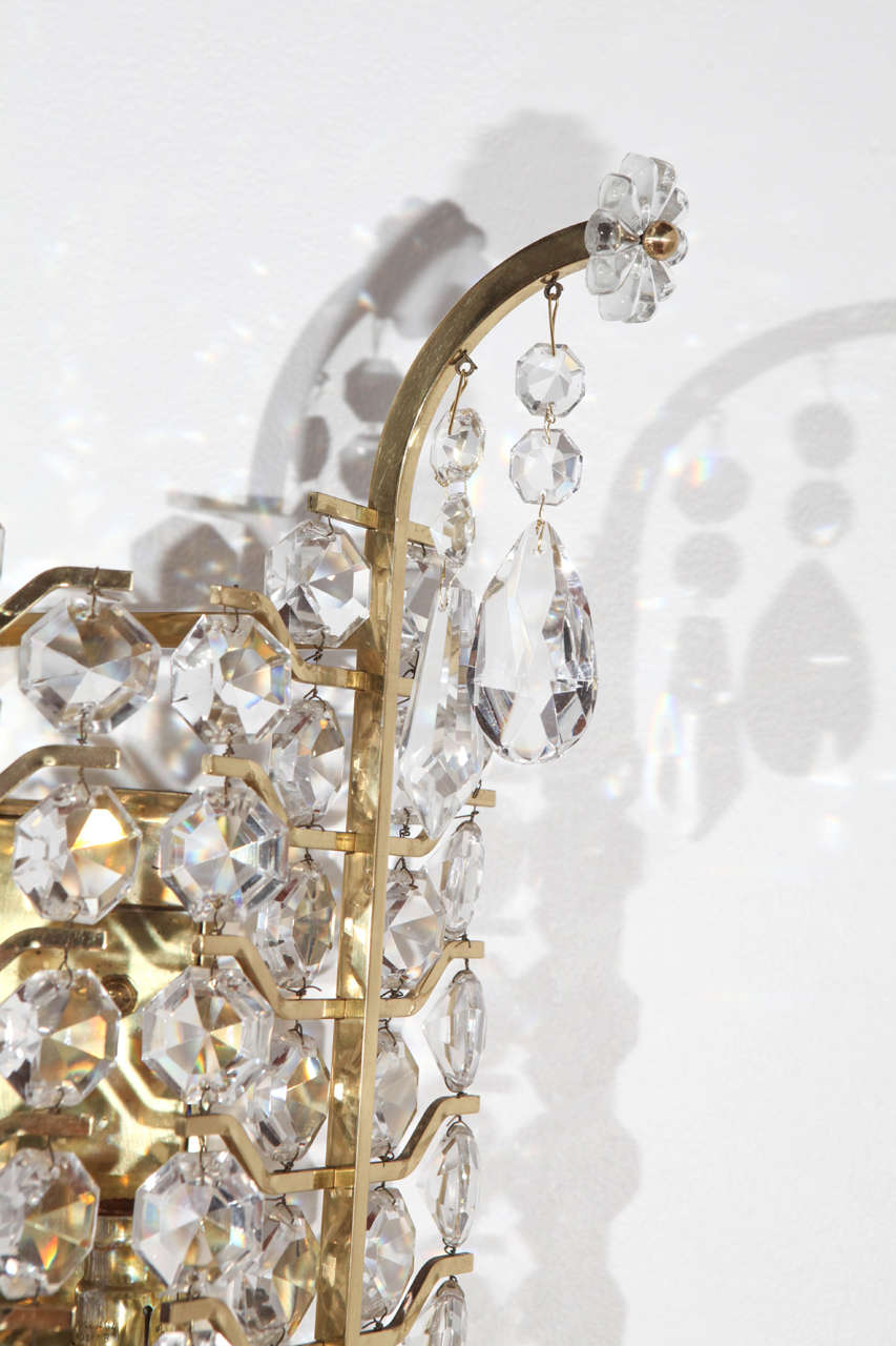 Pair of Crystal Sconces For Sale at 1stDibs