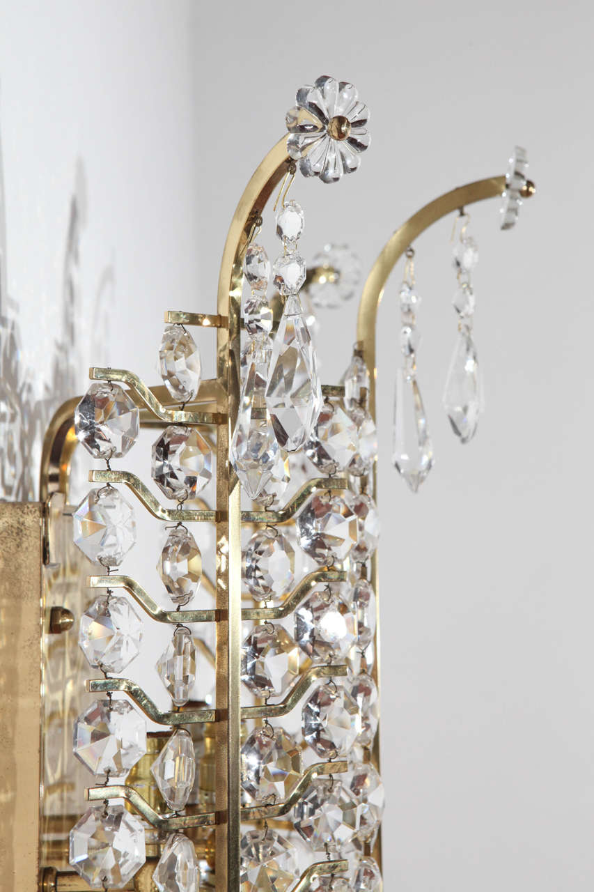 Pair of Crystal Sconces For Sale at 1stDibs