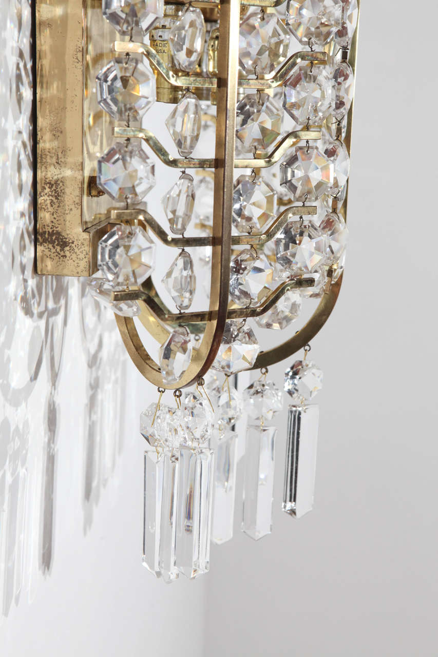 Pair of Crystal Sconces For Sale at 1stDibs