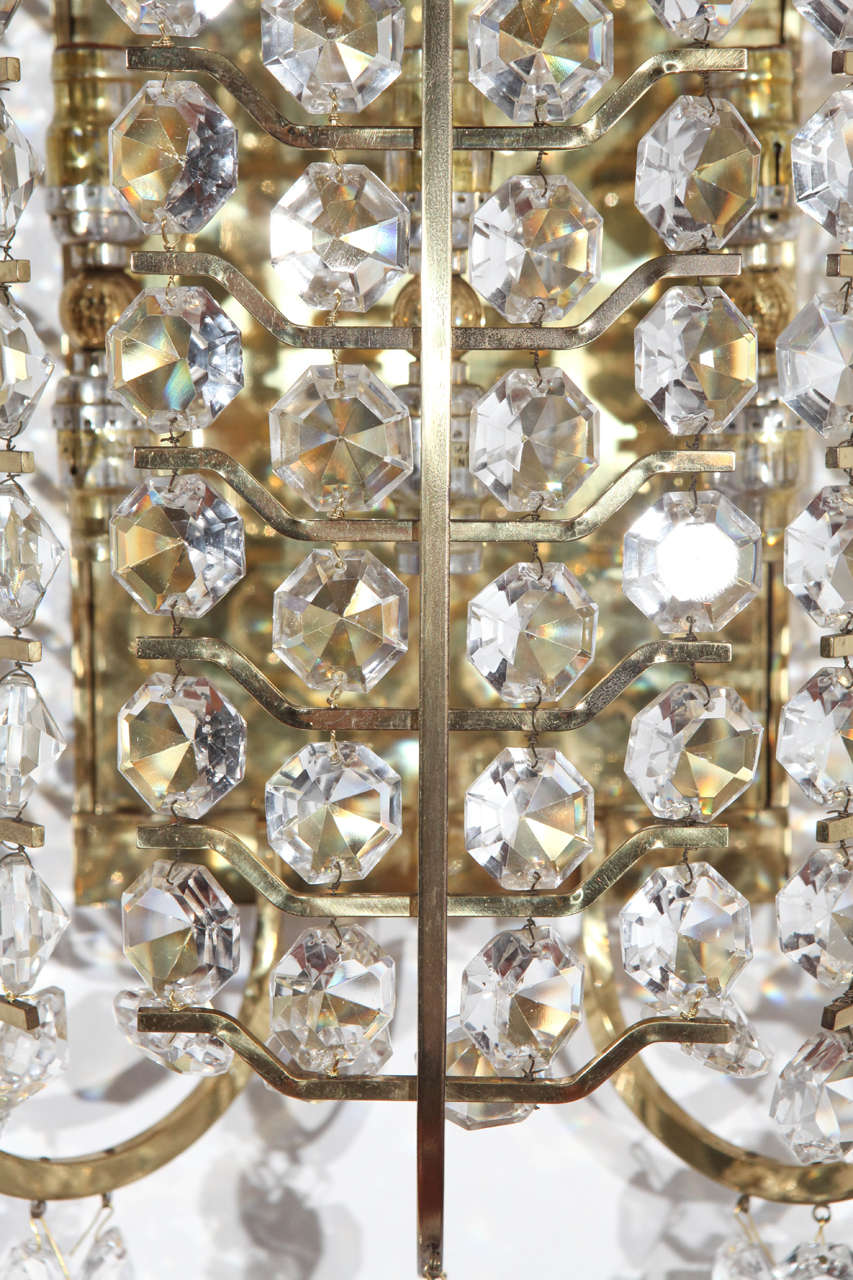 Pair of Crystal Sconces For Sale at 1stDibs