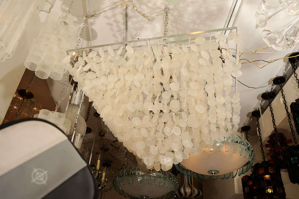 Large scale capiz shell ceiling fixture by Verner Panton at 1stDibs