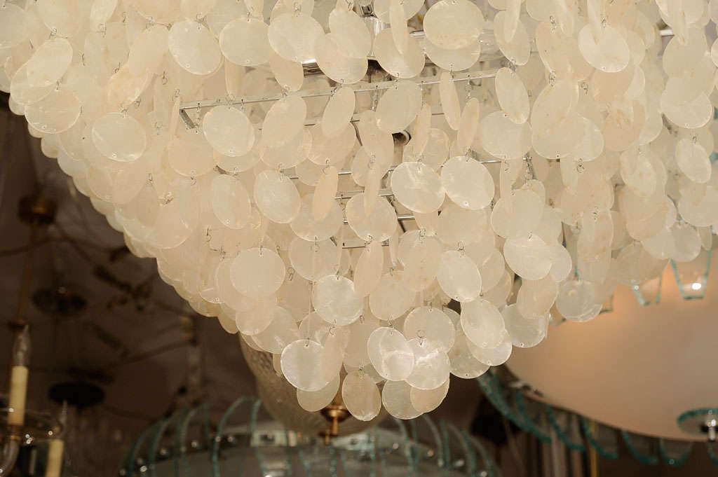 Large scale capiz shell ceiling fixture by Verner Panton at 1stDibs