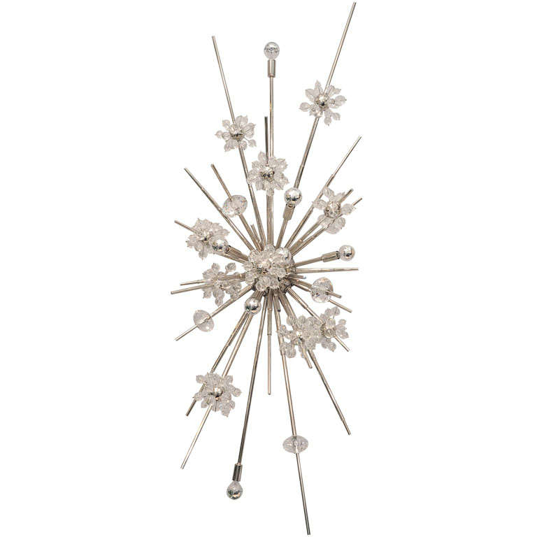 Monumental Crystal Starburst Sconce For Sale at 1stDibs | starburst ...
