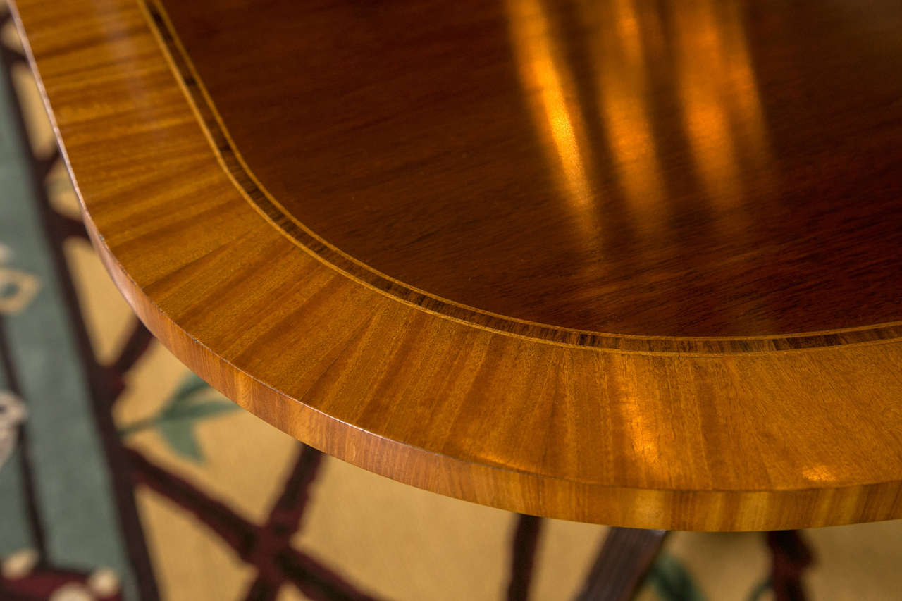Fine Baker Satinwood Banded Dining Table at 1stDibs