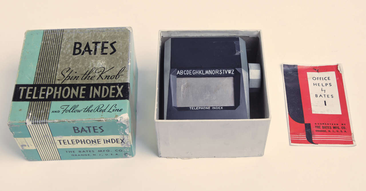 Trio Bates Streamline Telephone Index Spinners by Norman Bel Geddes For ...