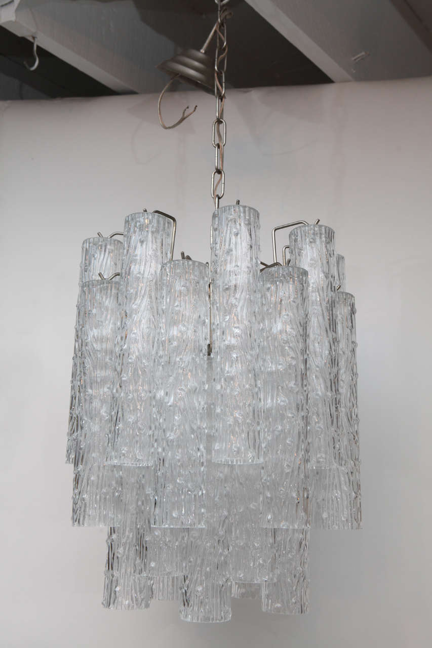 Textured Glass Tube Chandelier by Kalmar For Sale at 1stDibs | textured ...