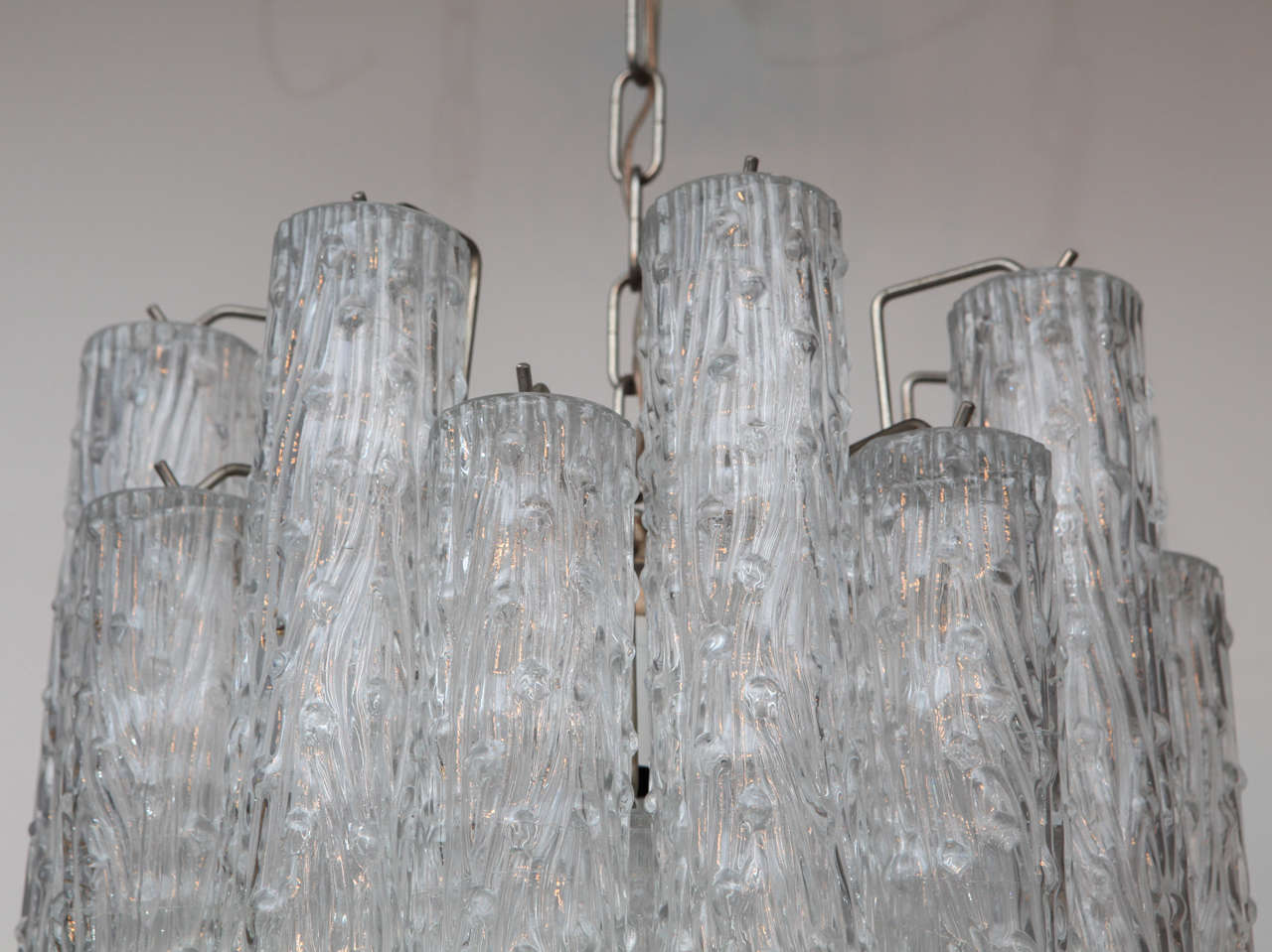 Textured Glass Tube Chandelier by Kalmar For Sale at 1stDibs | textured ...