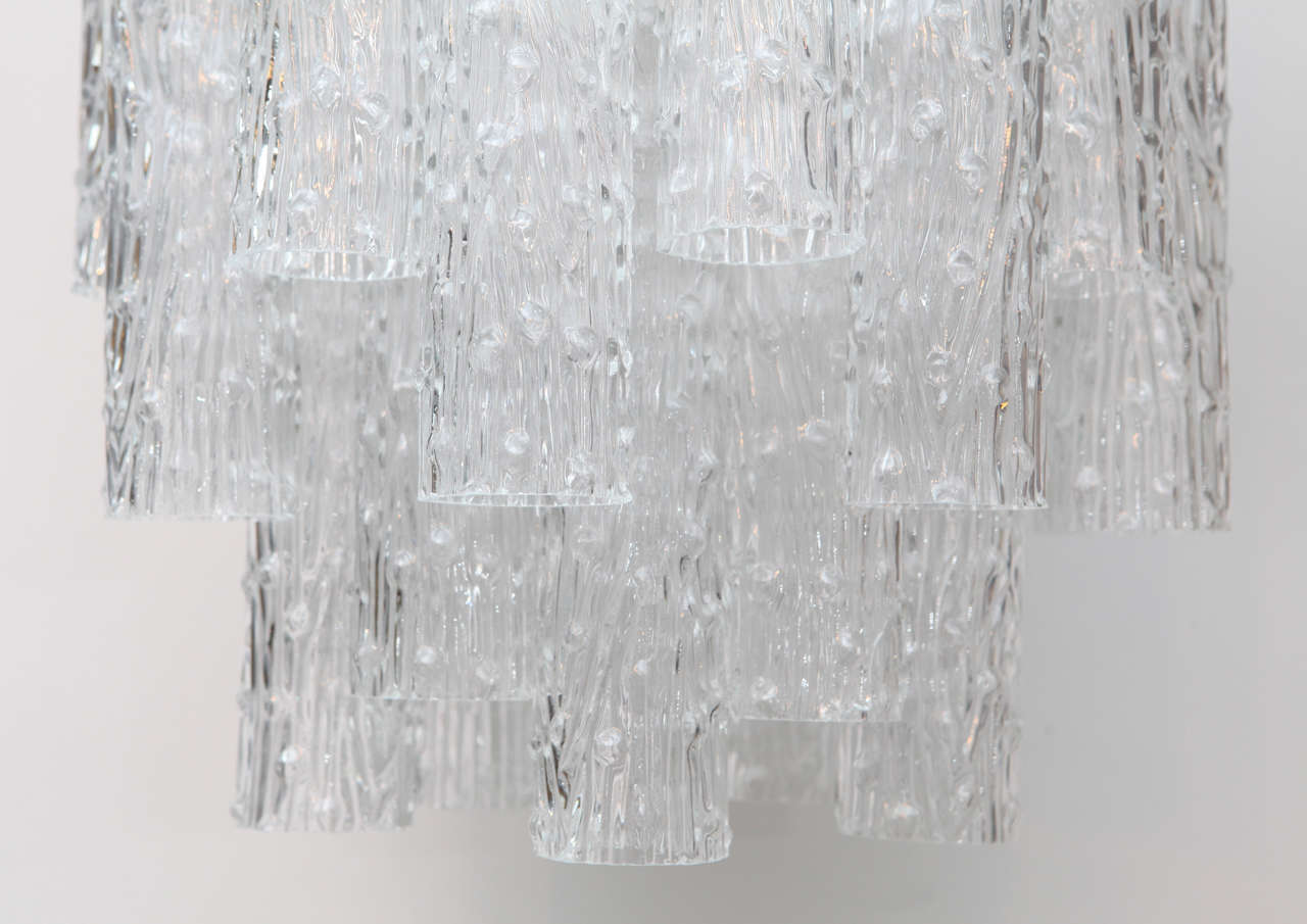 Textured Glass Tube Chandelier by Kalmar For Sale at 1stDibs | textured ...