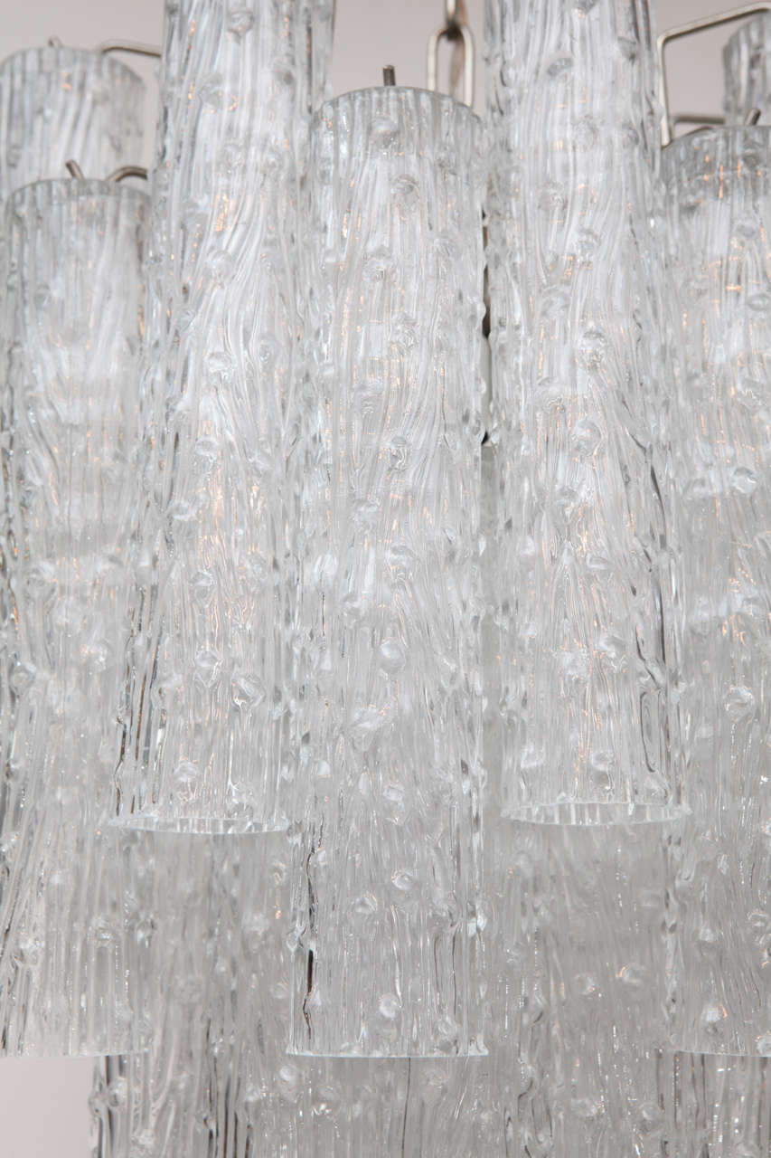 Textured Glass Tube Chandelier by Kalmar For Sale at 1stDibs | textured ...