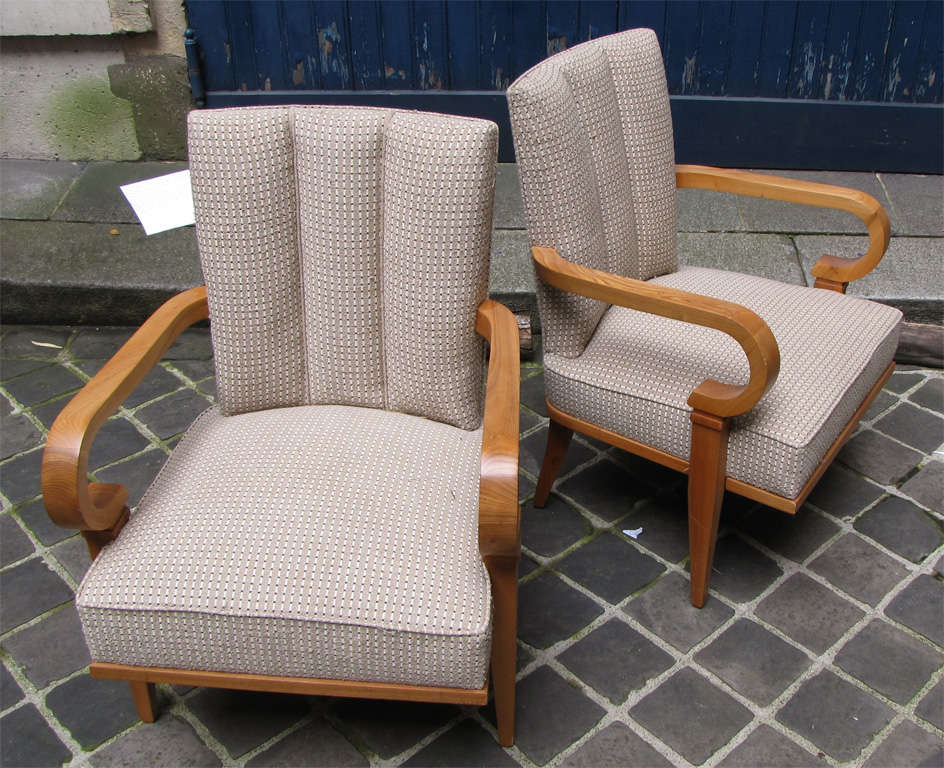 Two Armchairs by Etienne-Henri Martin, 1940s at 1stDibs