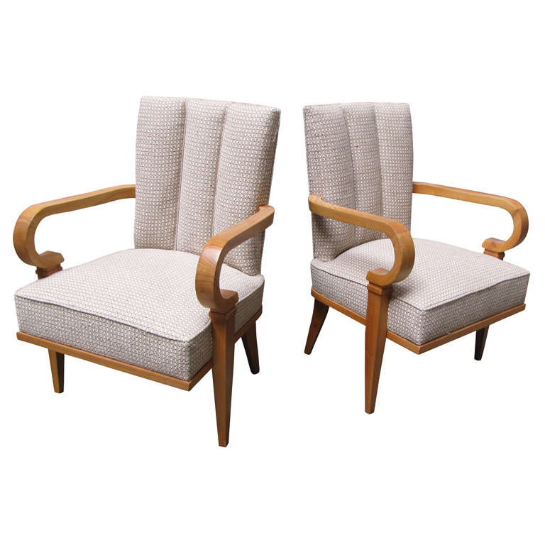 Two Armchairs by Etienne-Henri Martin, 1940s at 1stDibs