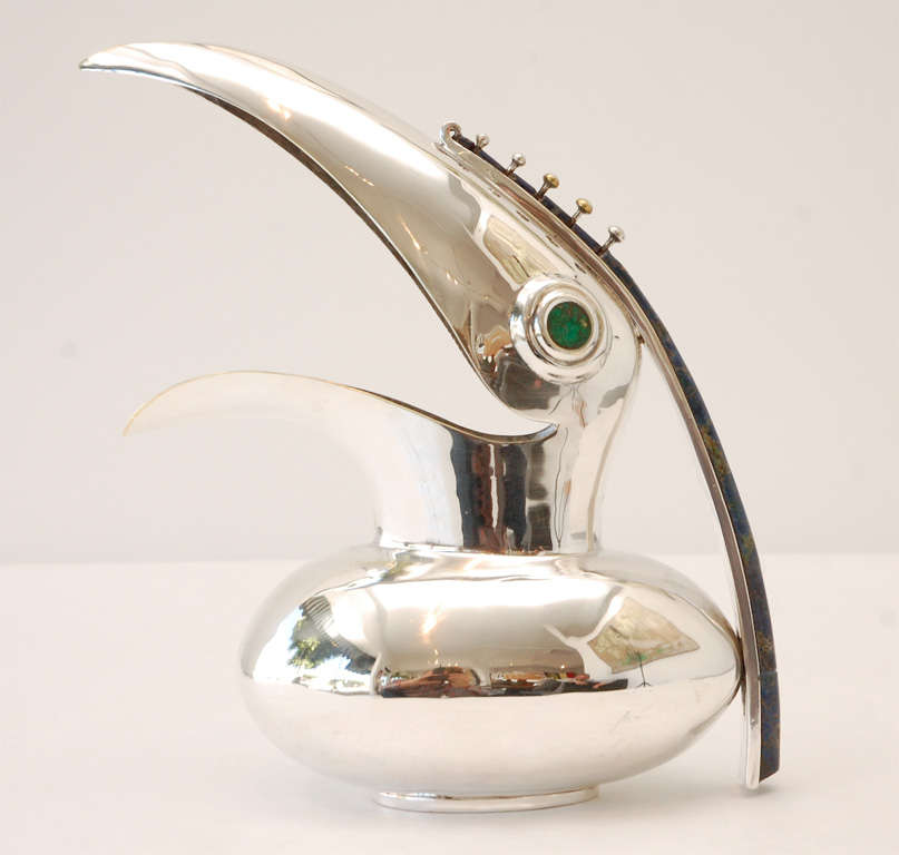 Silver Plate Toucan Pitcher by Los Castillo at 1stDibs | toucan jug