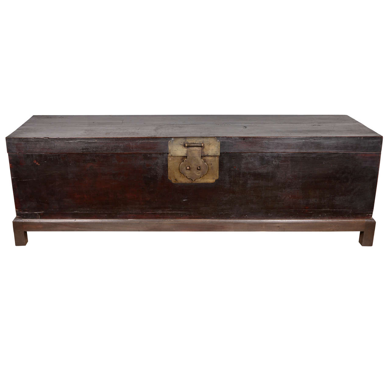 Antique Storage Trunk on Stand at 1stDibs