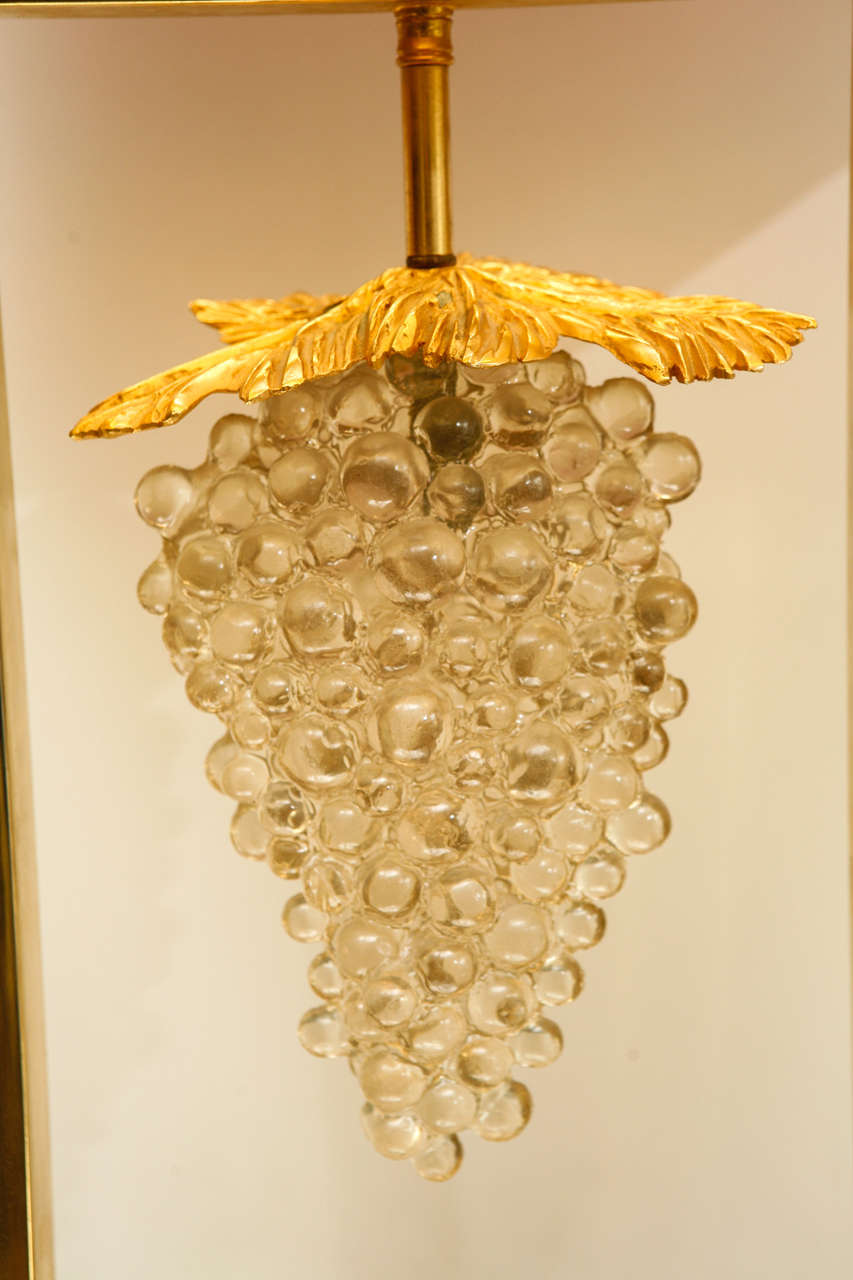 C.1950 Gilt Bronze Lamp with Murano Grape Cluster For Sale at 1stDibs ...