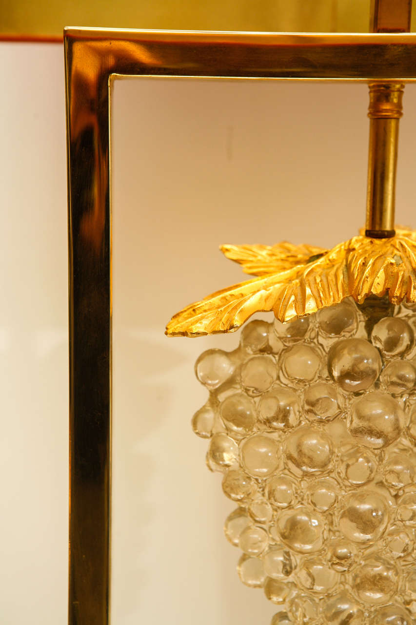C.1950 Gilt Bronze Lamp with Murano Grape Cluster For Sale at 1stDibs ...