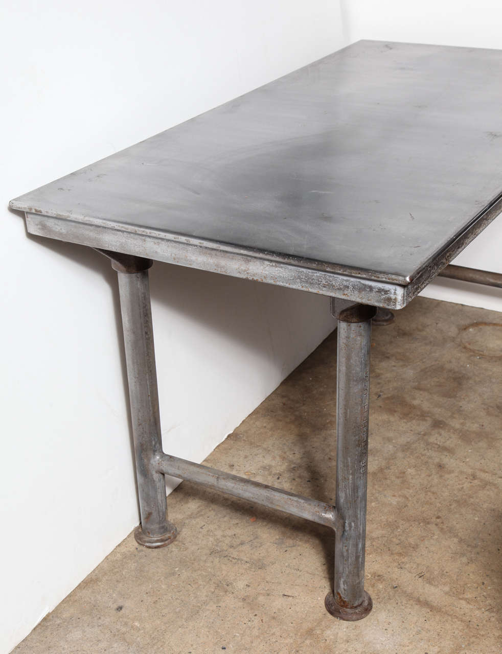 "Reading" Industrial Work Table at 1stDibs