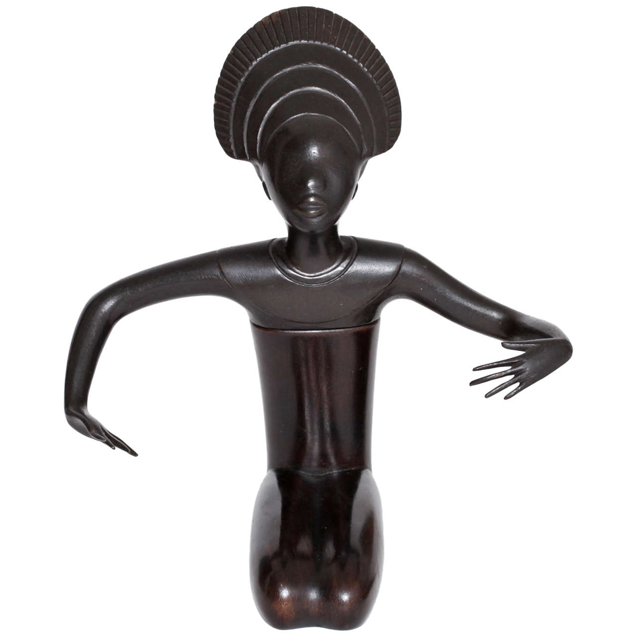 Hagenauer Bronze and Wood African Dancer circa 1930 For Sale at 1stDibs