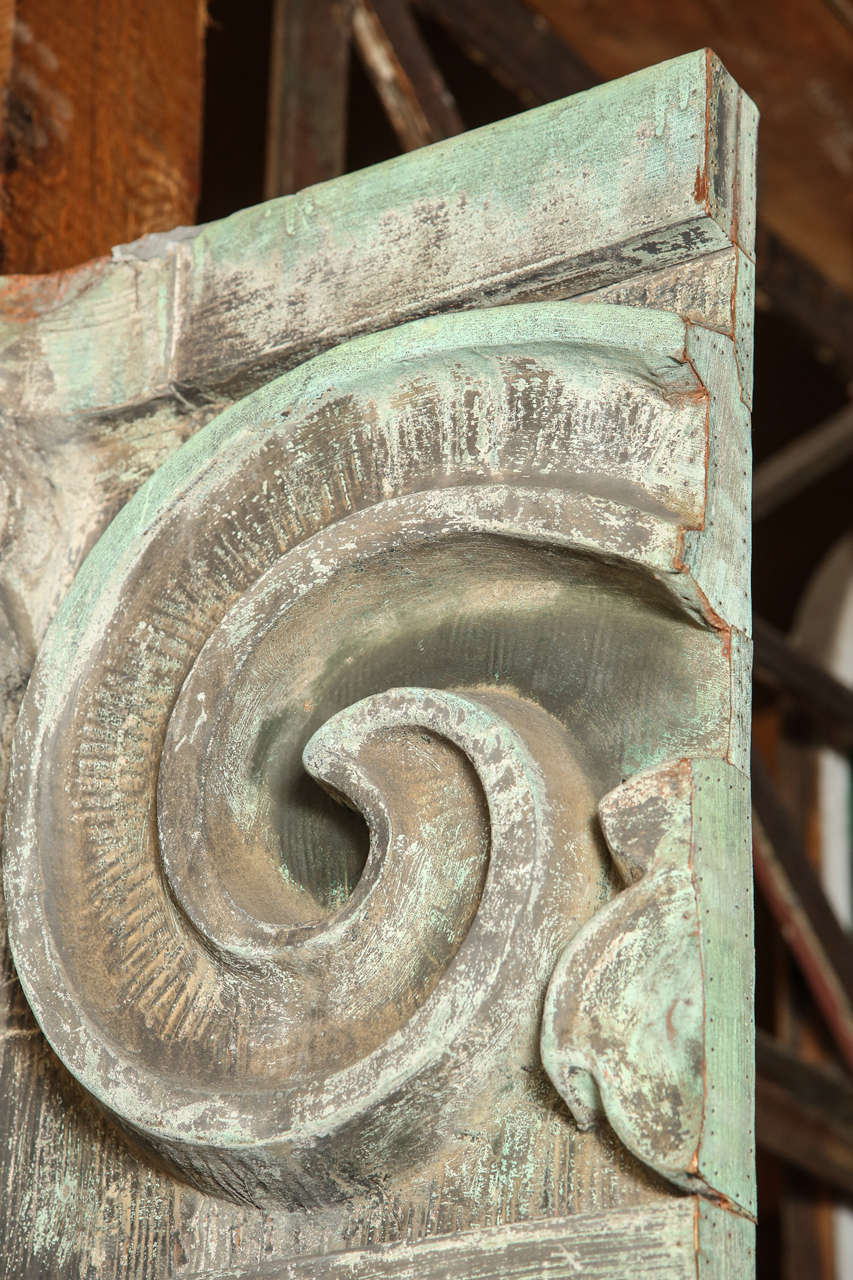 Mirror made from Salvaged Copper Cornice with Lion Head For Sale at 1stDibs