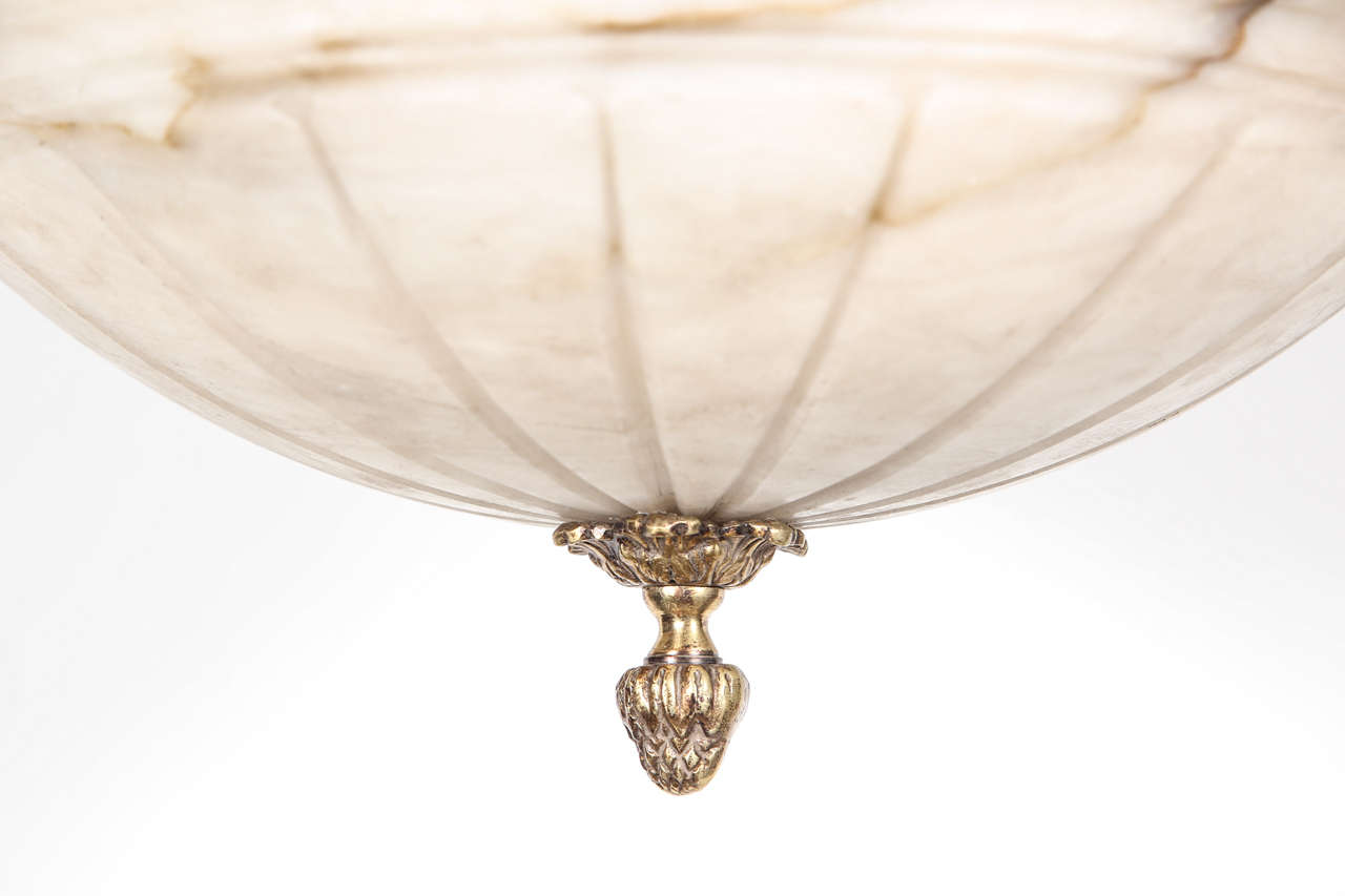 Bronze and Alabaster Flush Mount Light at 1stDibs | alabaster flush ...