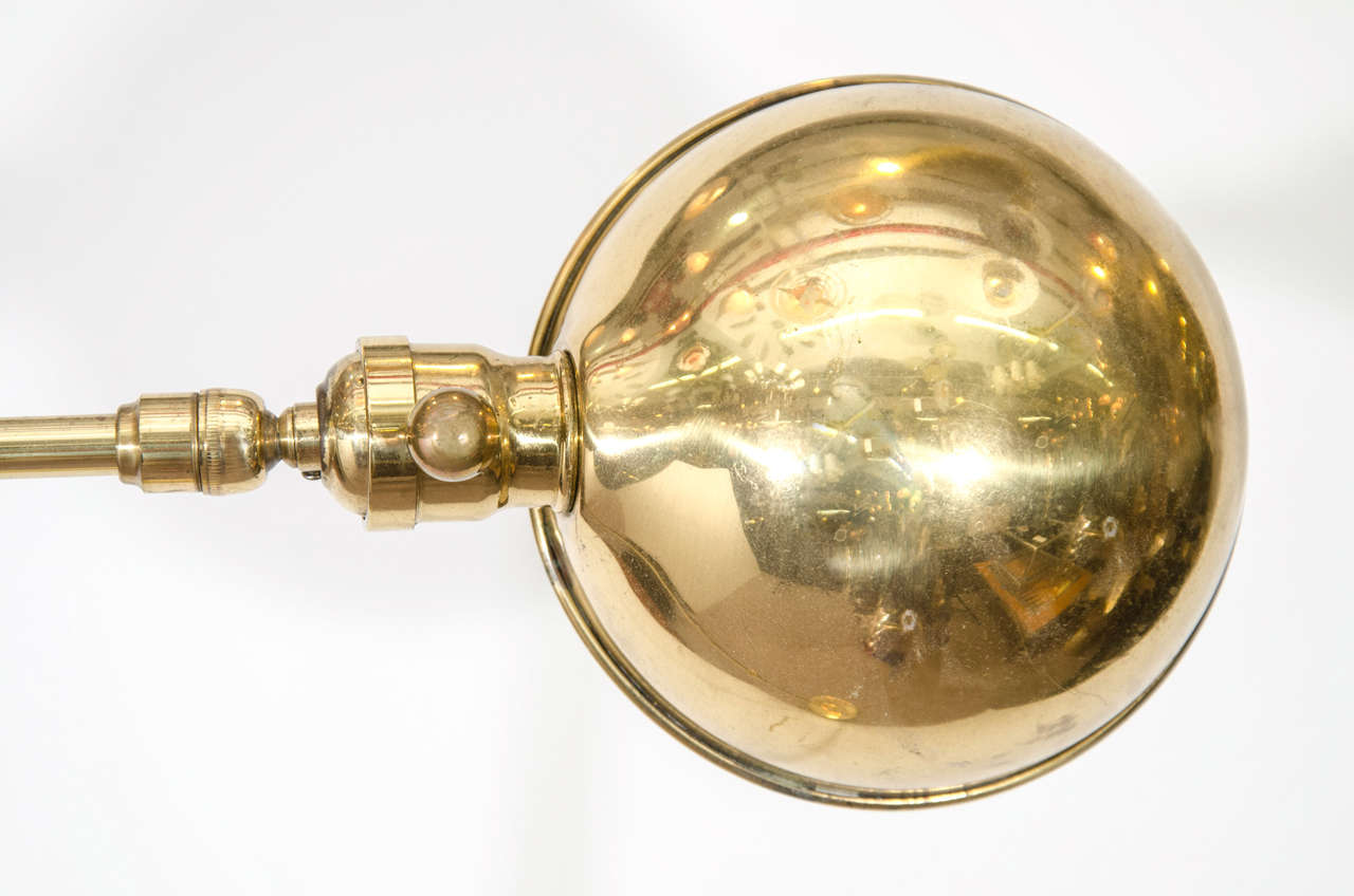 Mid Century Brass Reading Lamp with Adjustable Height at 1stDibs