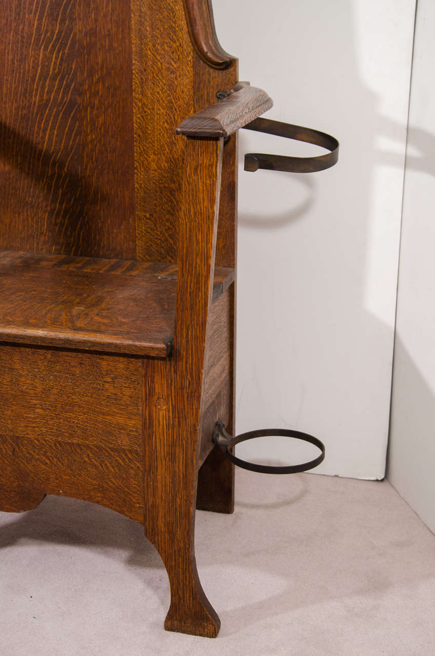 Antique Chair-Form Victorian Oak Hall Tree at 1stDibs | antique hall tree