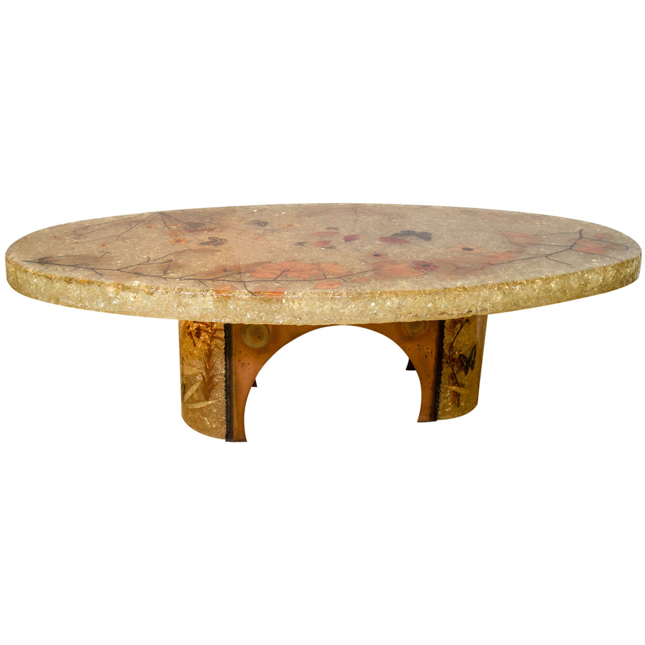 Vintage Amber Resin Illuminated Coffee Table w/ Nature Specimens at 1stDibs