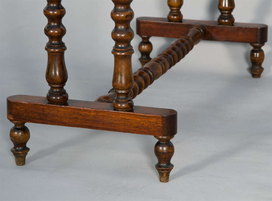 Occasional Table with Geometric Inlaid Top on Sausage Turned Legs For ...