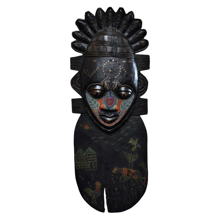 Large Beaded Tribal Mask For Sale at 1stDibs