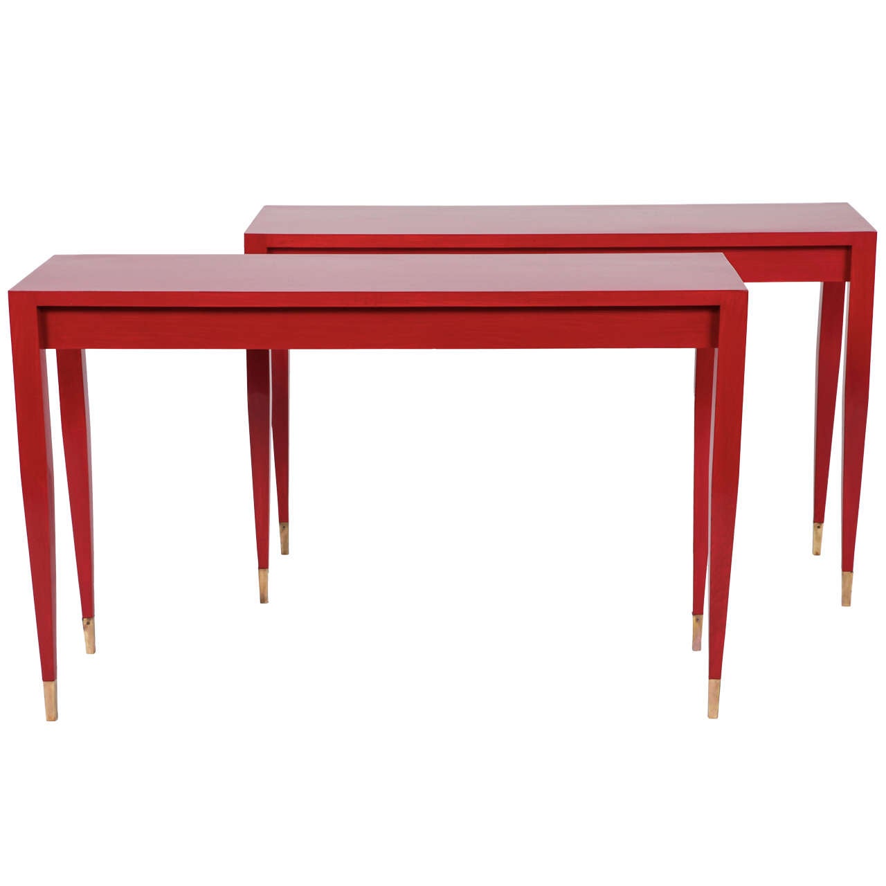 Gio Ponti Unique Pair Of Red Consoles For The Hotel Parco Dei Principi ...