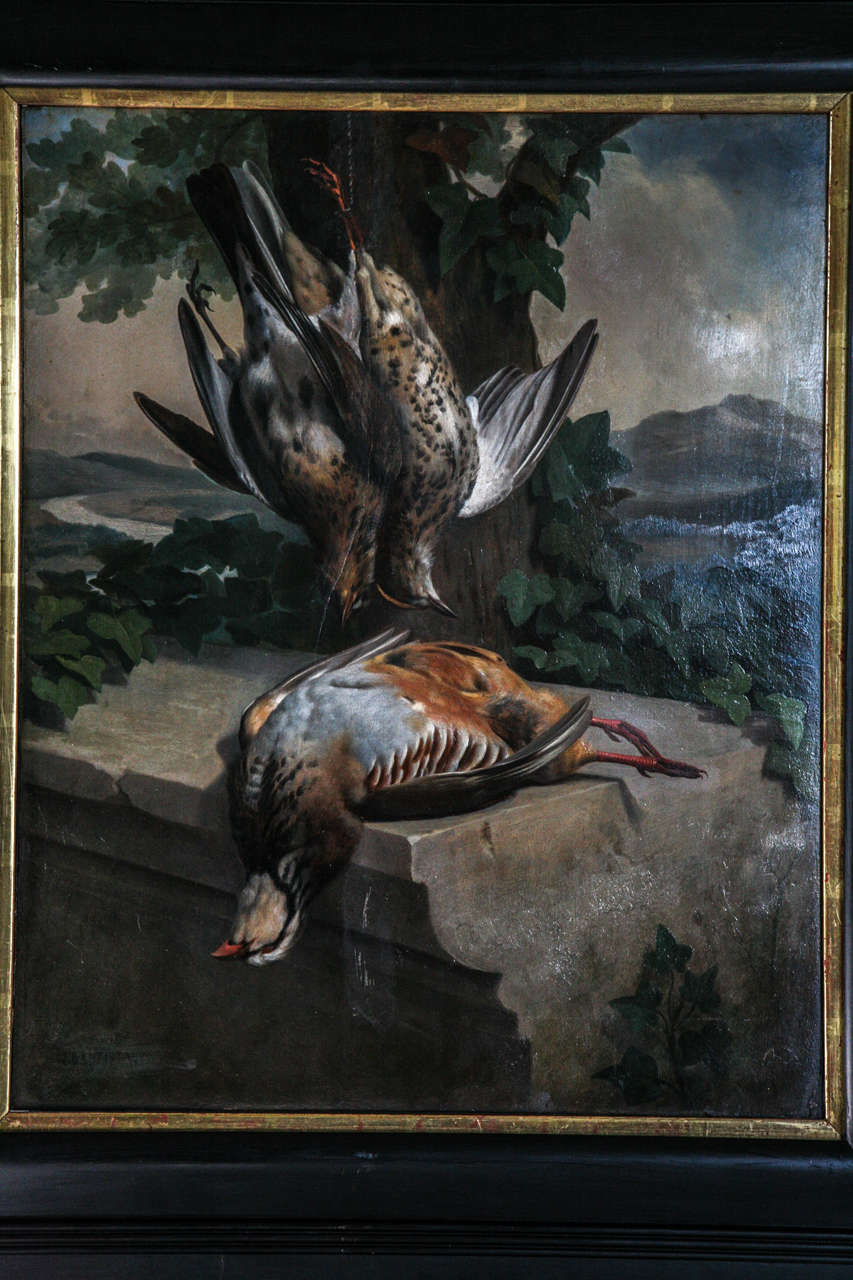 Hunt Trophy of Partridges Painting at 1stDibs
