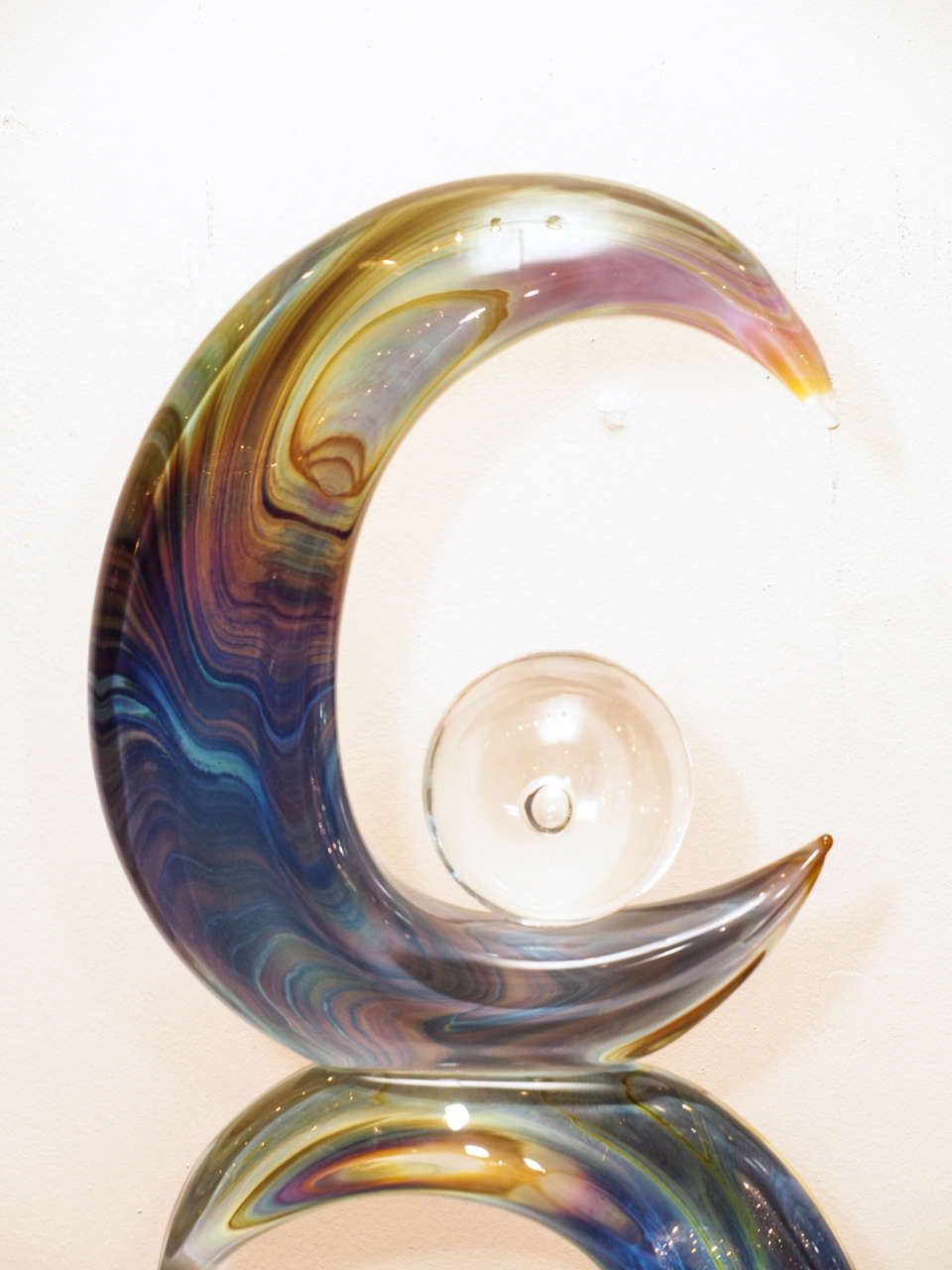 Venetian Glass "Half Moons" sculpture by Venetian Glassmaster Zanetti ...
