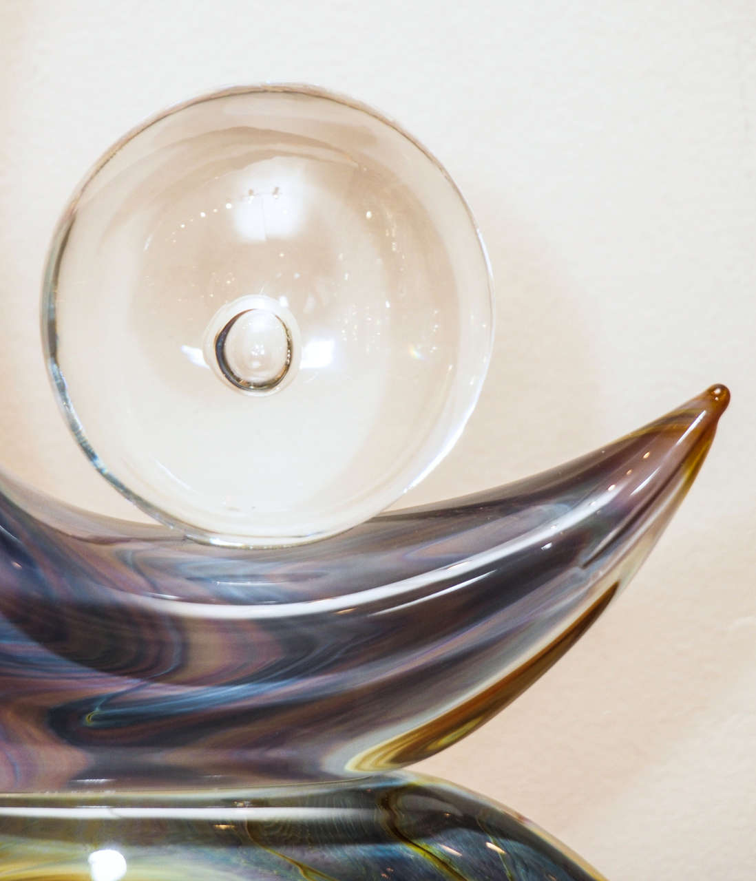 Venetian Glass "Half Moons" sculpture by Venetian Glassmaster Zanetti ...