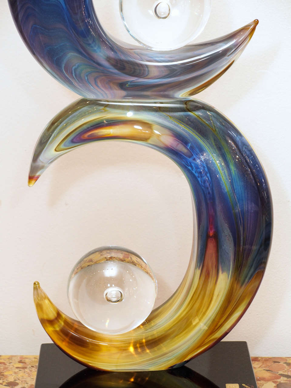 Venetian Glass "Half Moons" sculpture by Venetian Glassmaster Zanetti ...