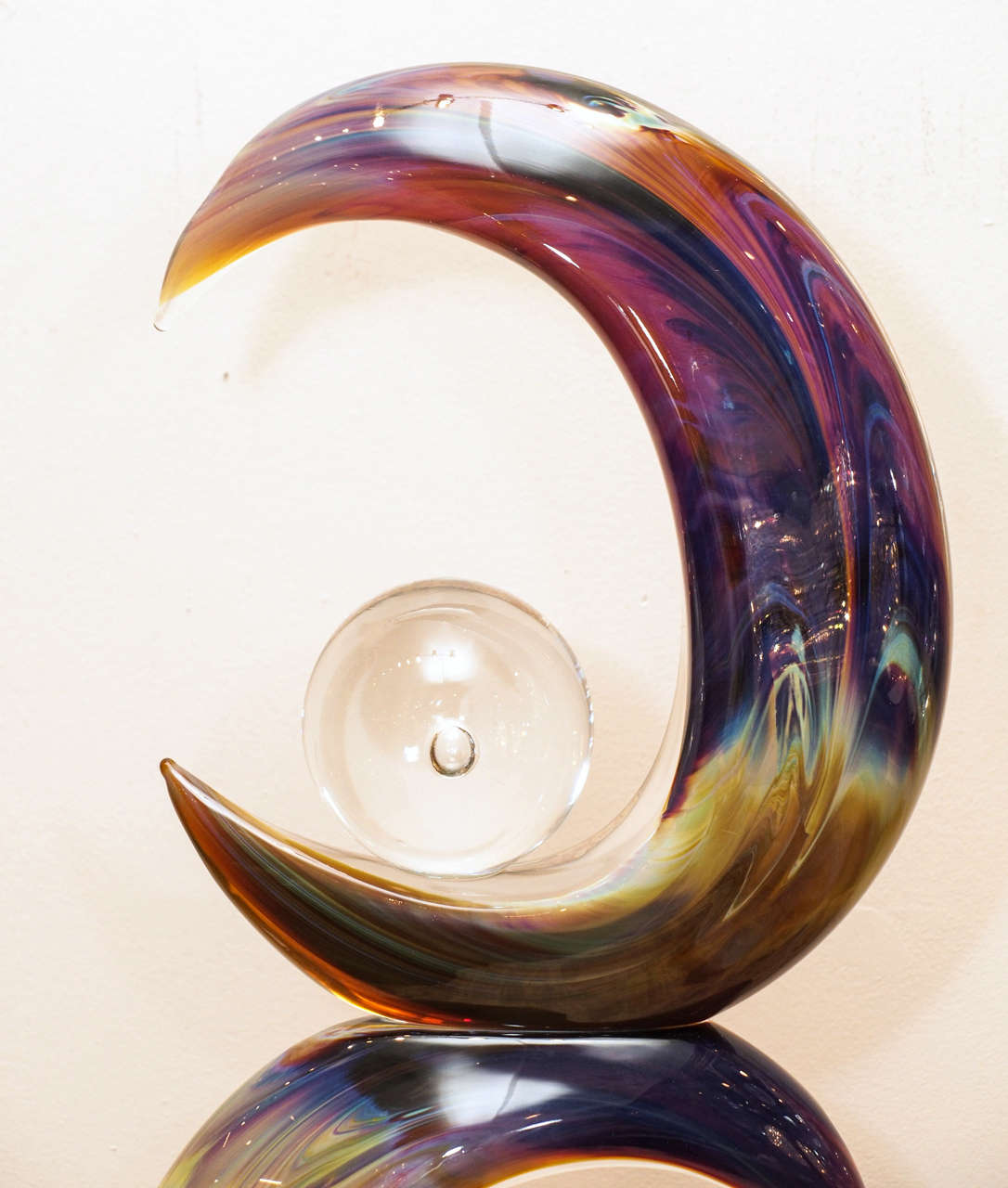 Venetian Glass "Half Moons" sculpture by Venetian Glassmaster Zanetti ...