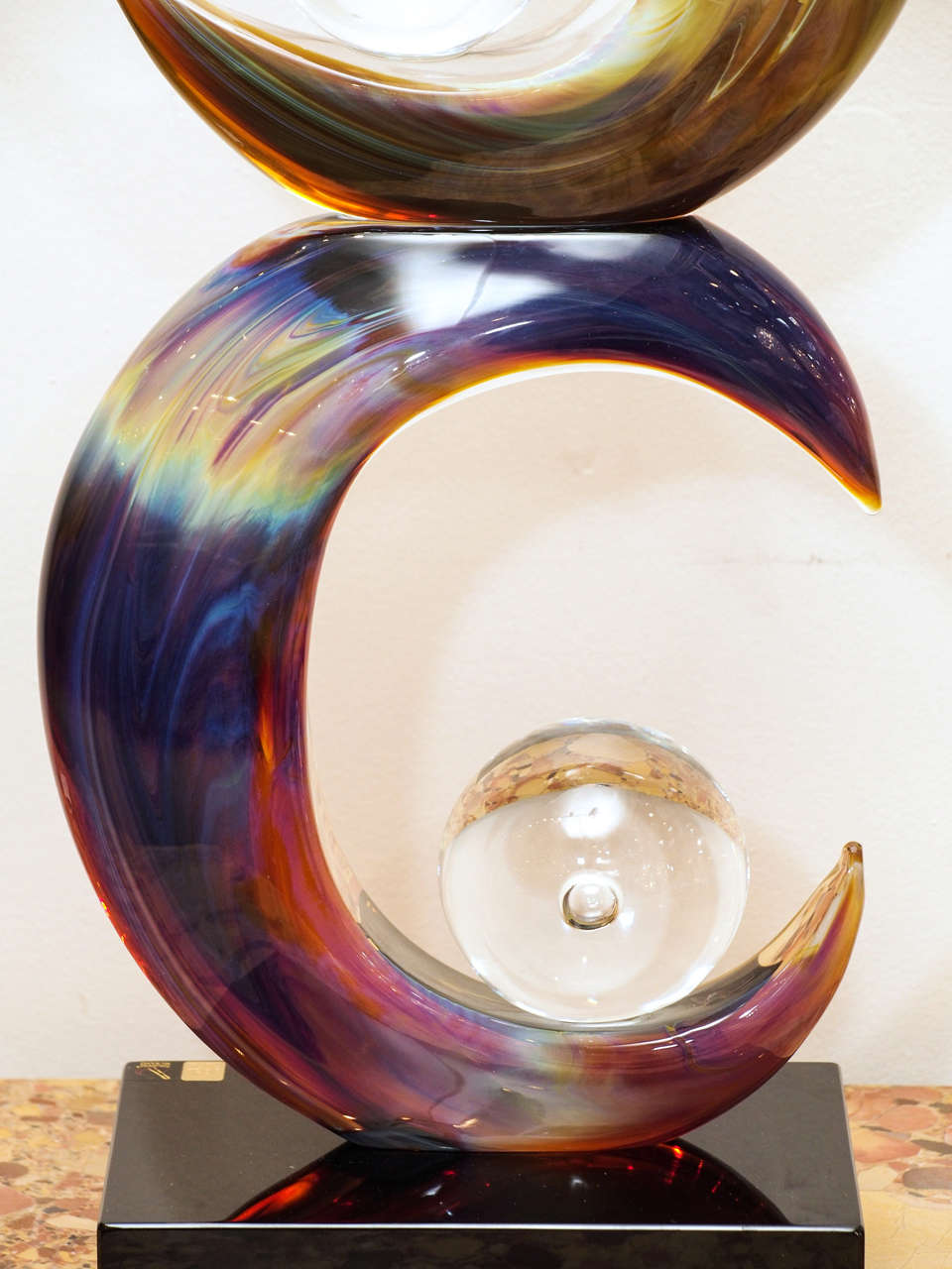 Venetian Glass "Half Moons" sculpture by Venetian Glassmaster Zanetti ...