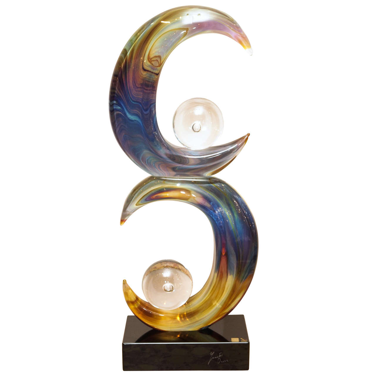 Venetian Glass "Half Moons" sculpture by Venetian Glassmaster Zanetti ...