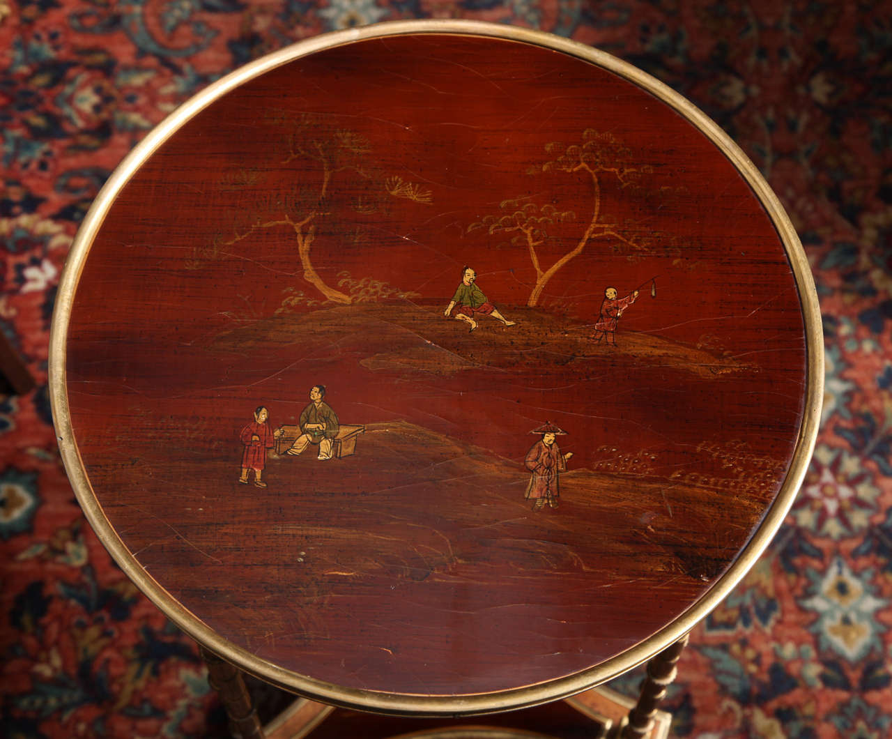 Pair of French Bronze and Lacquer Gueridon Tables For Sale at 1stDibs