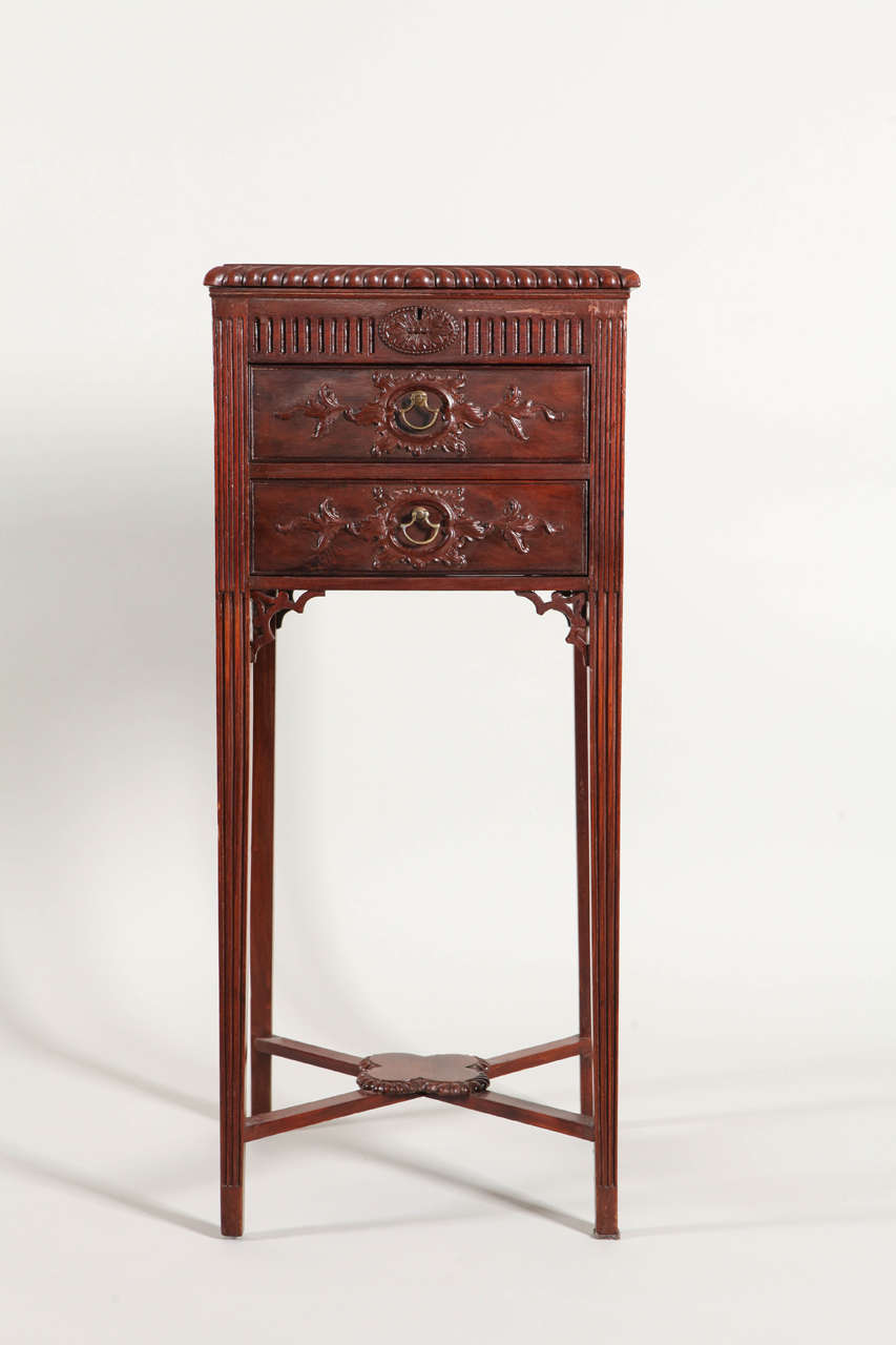 Fine Carved George III Mahogany Work Table For Sale at 1stDibs