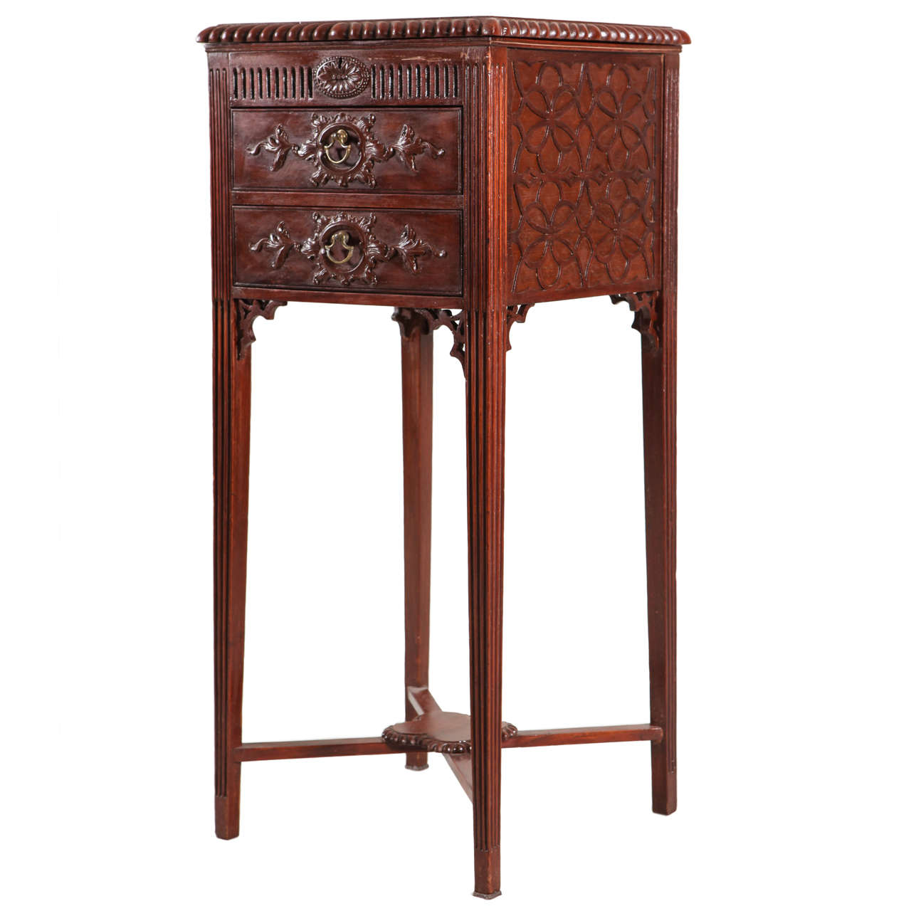 Fine Carved George III Mahogany Work Table For Sale at 1stDibs