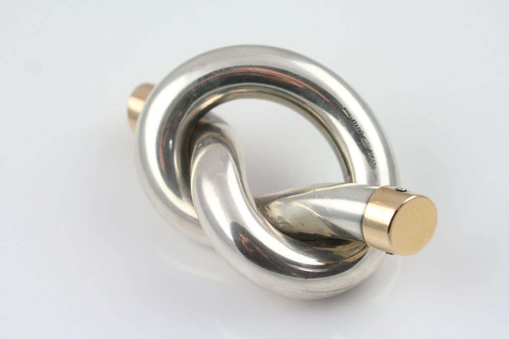 Sterling and 18k Gold Knot Paperweight by Gucci at 1stDibs