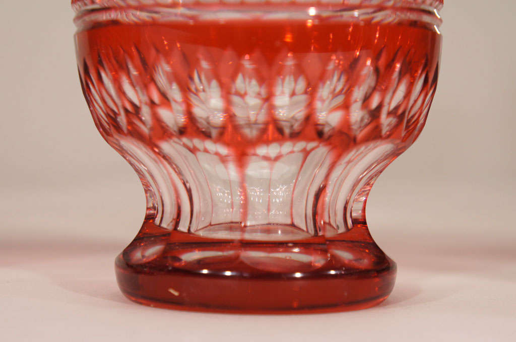 Set of 12 Crystal Cranberry Overlay Cut to Clear Tumblers at 1stDibs